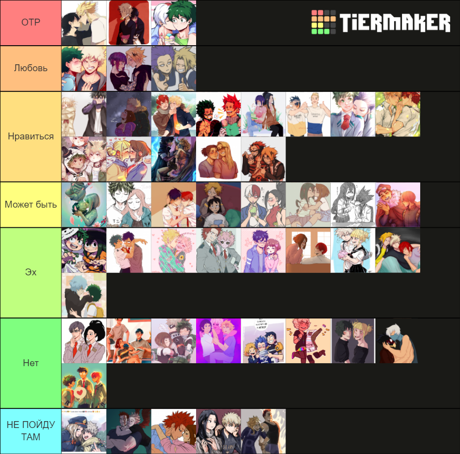 MHA ships Tier List (Community Rankings) - TierMaker