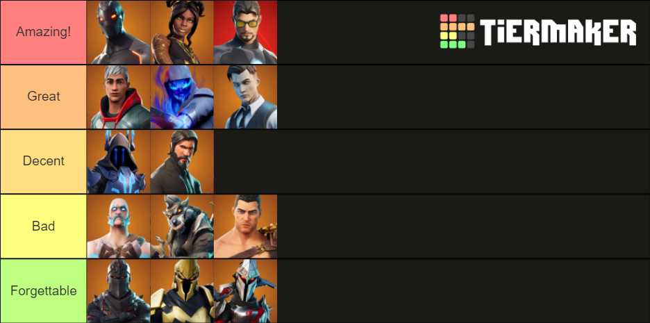 Fortnite Battle Pass Tier 100 Skins (S1-S15) Tier List (Community ...