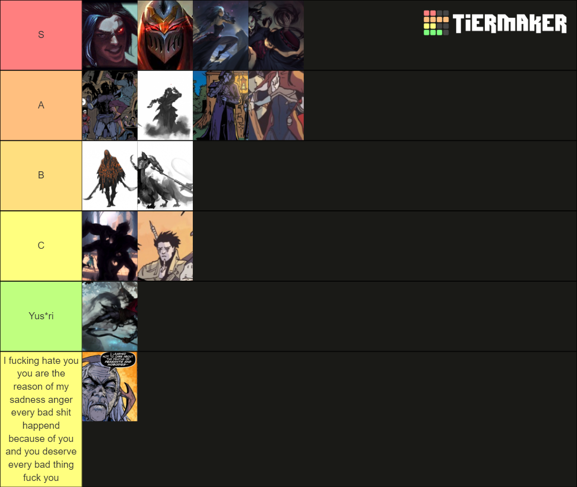 Shadow order Tier List (Community Rankings) - TierMaker