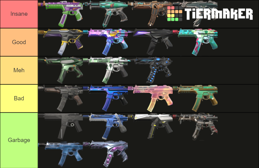 Valorant Spectre Skin Tierlist Tier List (Community Rankings) - TierMaker