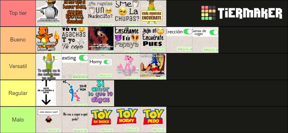 Tierlist de stickers Tier List (Community Rankings) - TierMaker