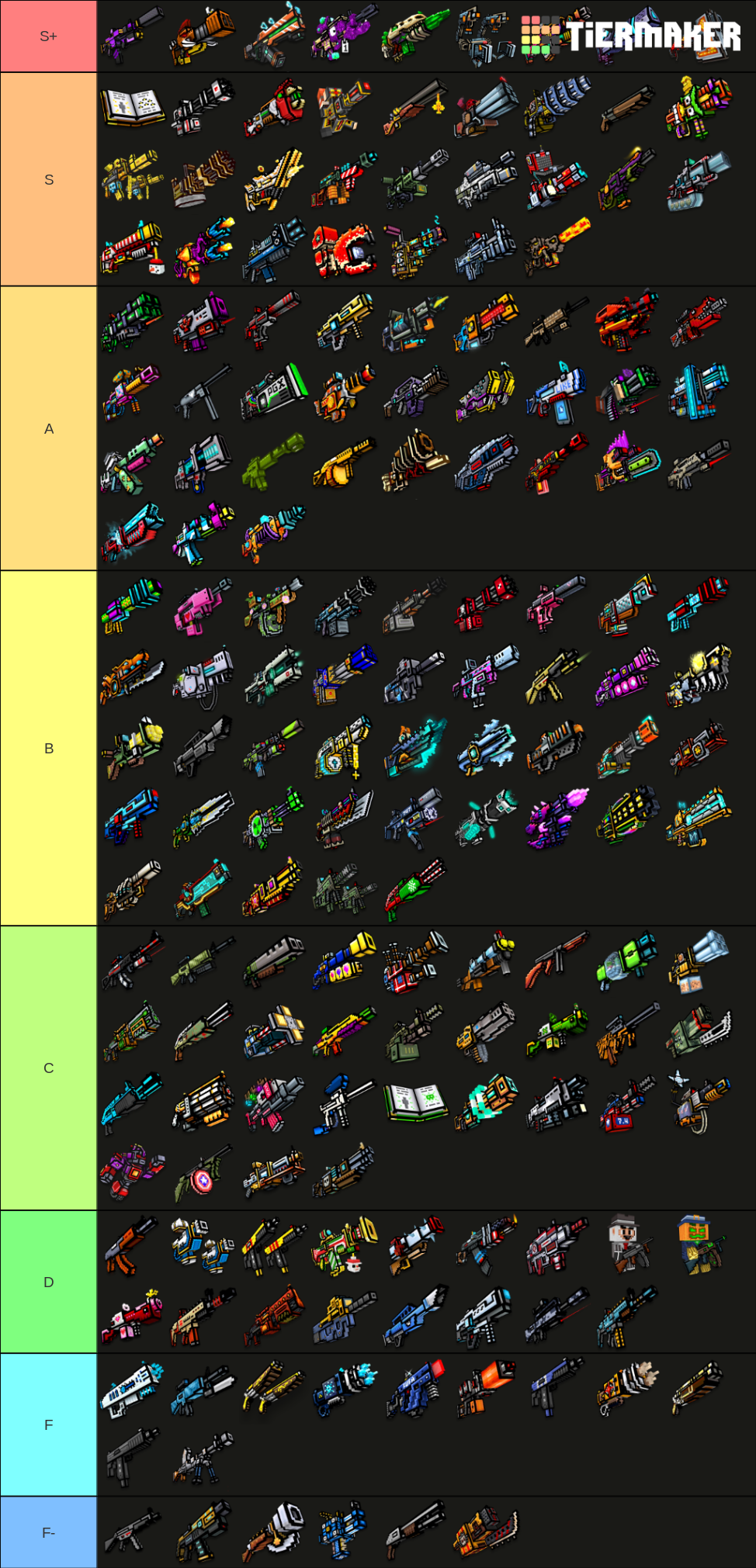 Pixel Gun 3D - ALL Primary Weapons Tier List (Community Rankings) - TierMaker