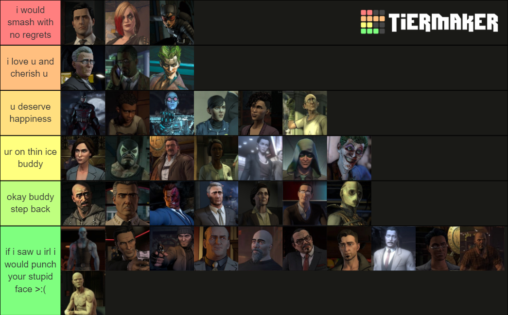 Telltale's Batman Characters Tier List (Community Rankings) - TierMaker