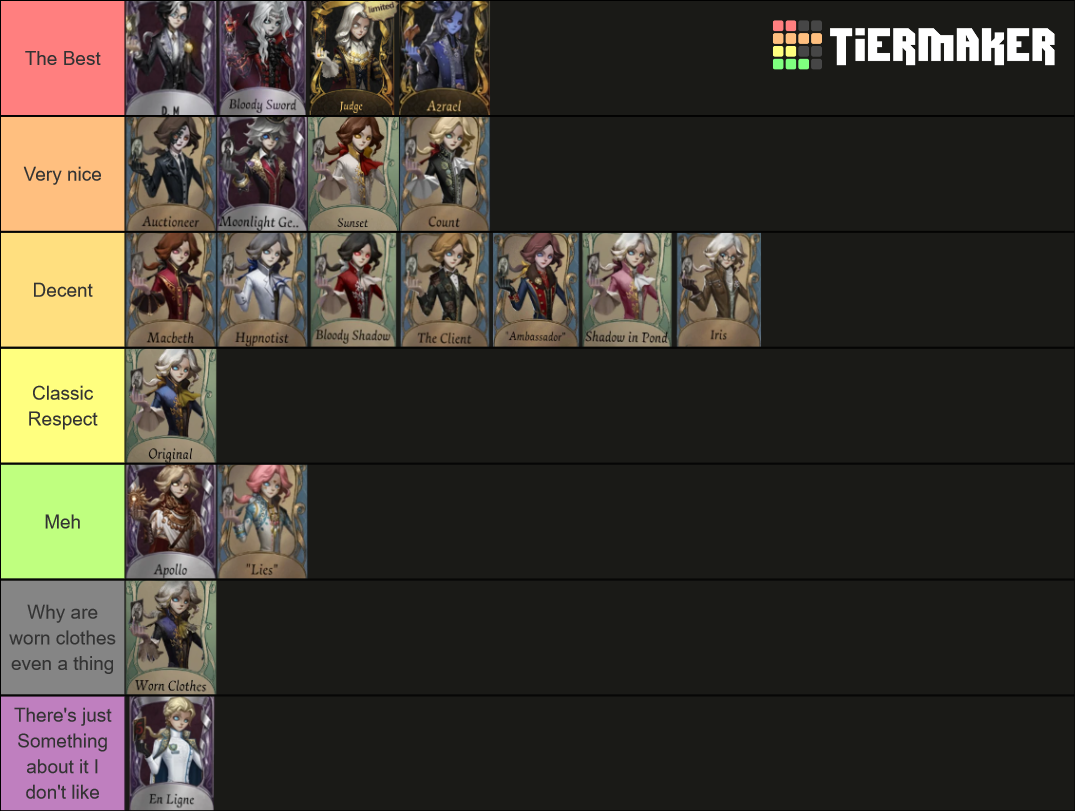IdV Joseph Skins Tier List (Community Rankings) - TierMaker