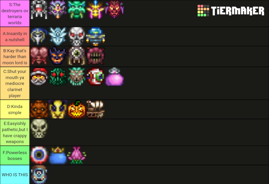 Terraria Bosses Tier List (Community Rankings) - TierMaker