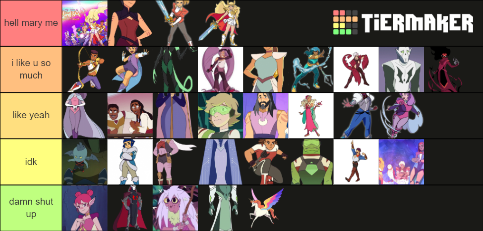 she-ra characters Tier List (Community Rankings) - TierMaker