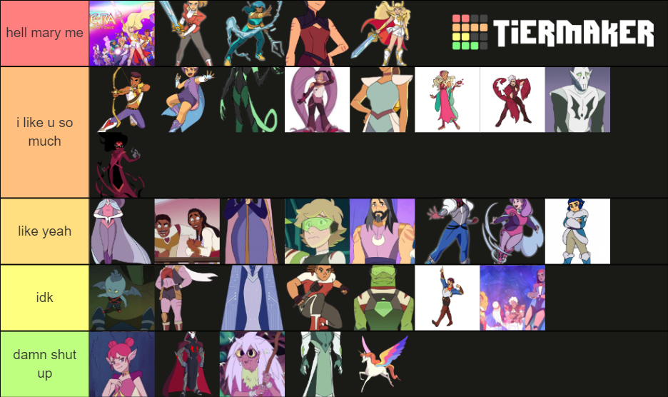 she-ra characters Tier List (Community Rankings) - TierMaker