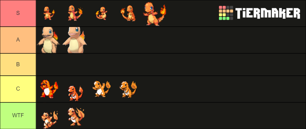 All Charmander Sprites Tier List (Community Rankings) - TierMaker