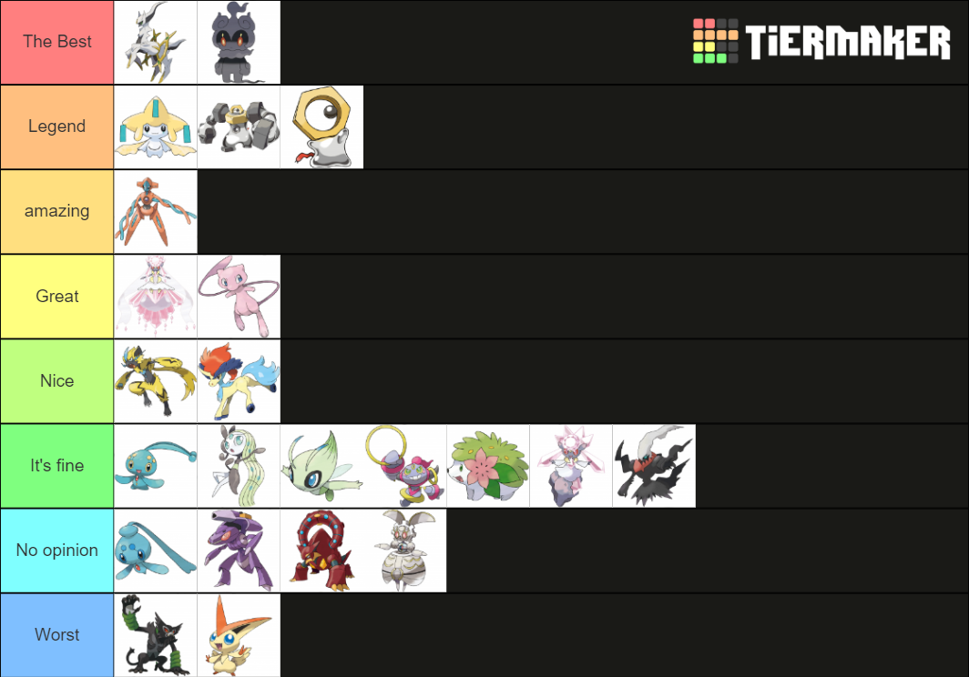 Mythical Pokémon Tier List (Community Rankings) - TierMaker