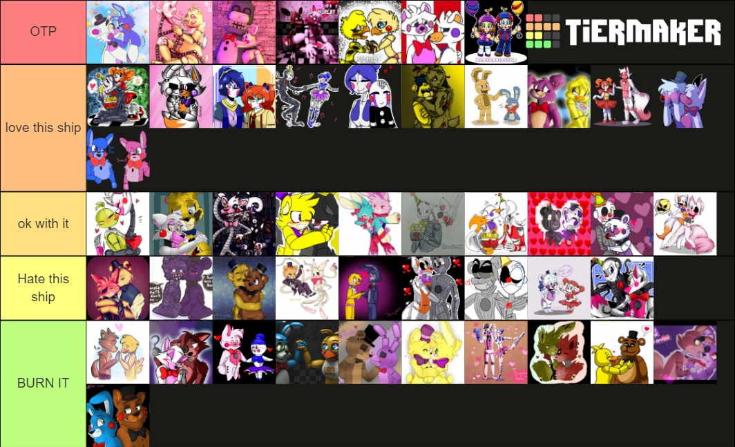 Fnaf ships Tier List (Community Rankings) - TierMaker