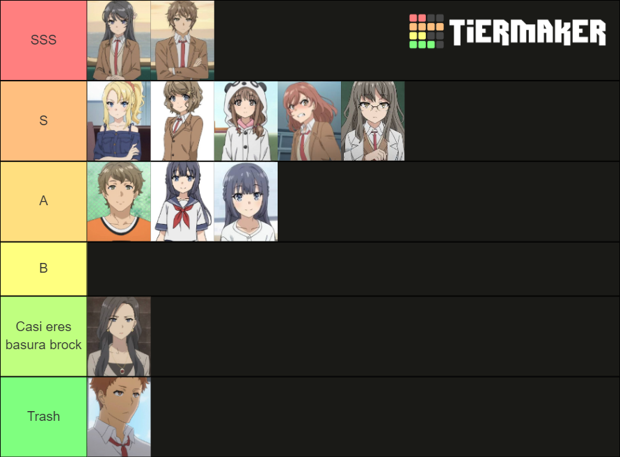 Bunny Girl Senpai Characters Tier List (Community Rankings) - TierMaker