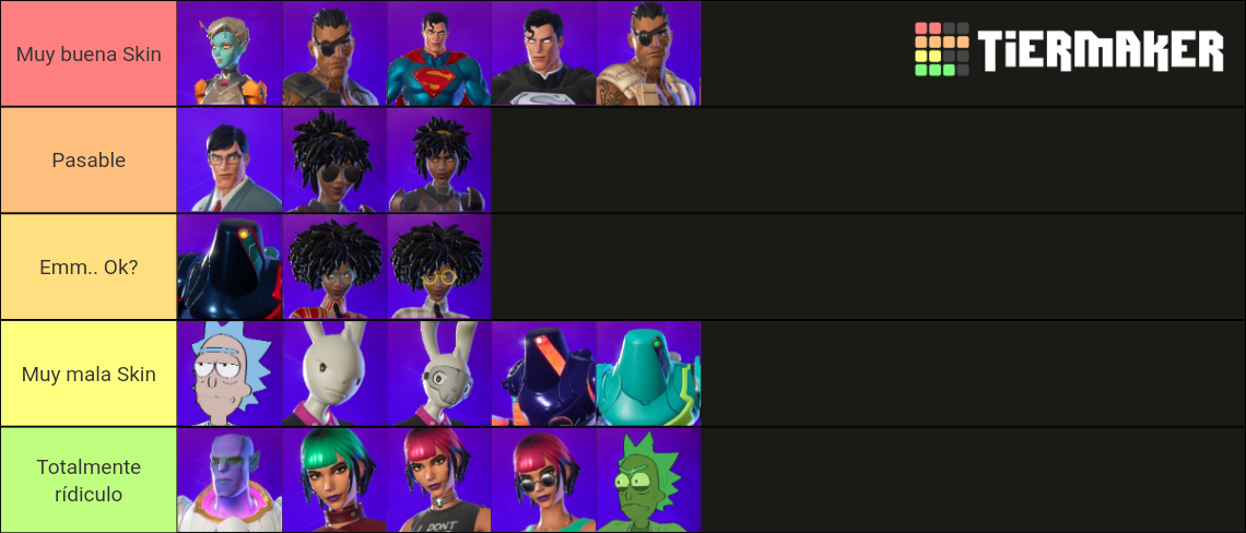 Skins de Fortnite S7 C2 Tier List (Community Rankings) - TierMaker