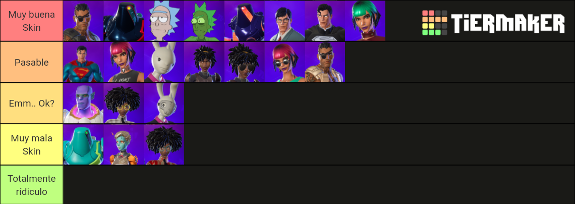 Skins de Fortnite S7 C2 Tier List (Community Rankings) - TierMaker