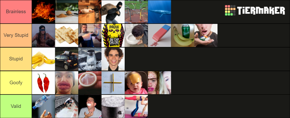 Internet Challenges Tier List (Community Rankings) - TierMaker