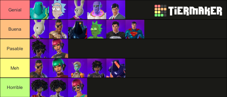 Skins de Fortnite S7 C2 Tier List (Community Rankings) - TierMaker