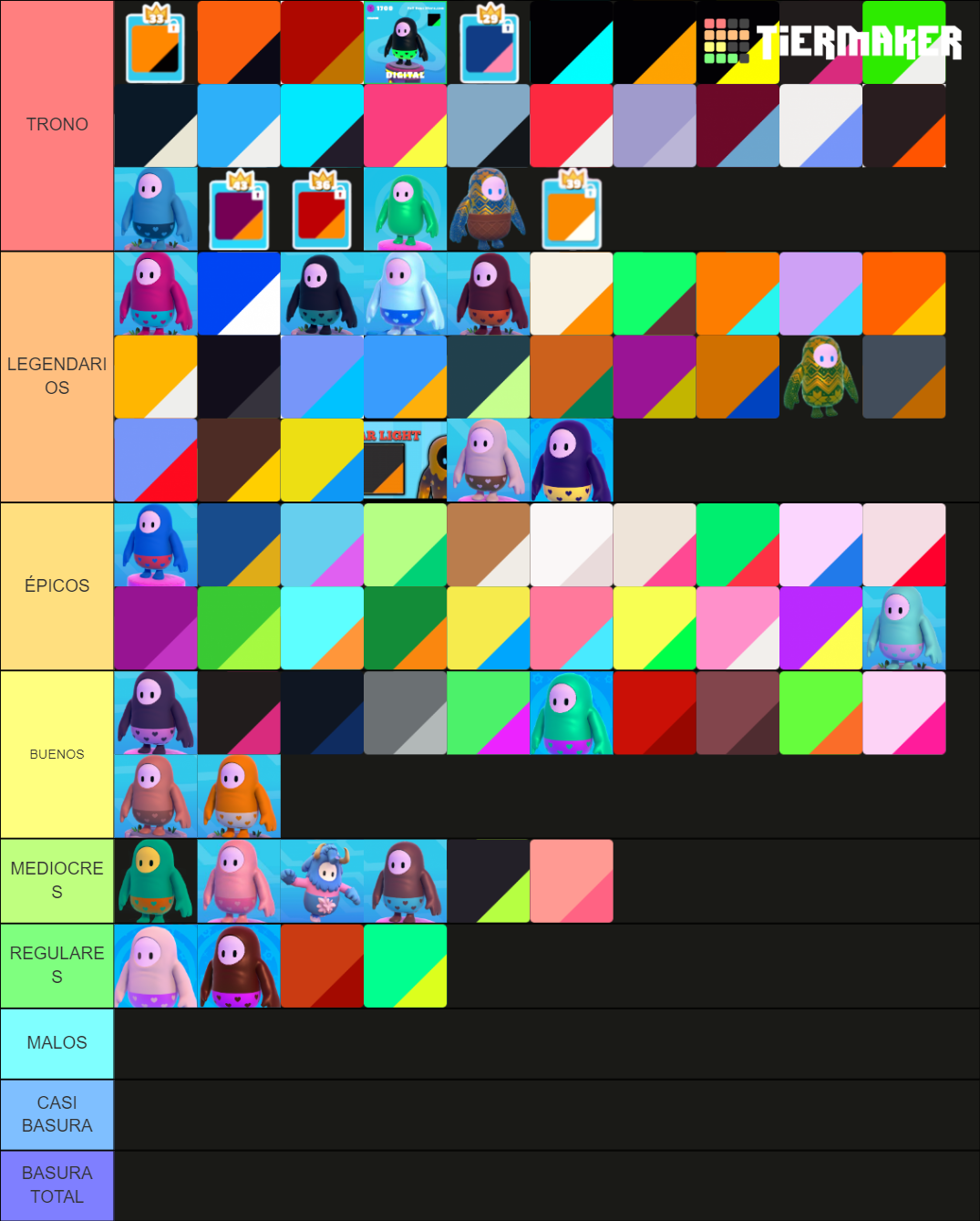 Fall Guys Colors (Season 1 - Season 4.5) Tier List (Community Rankings ...