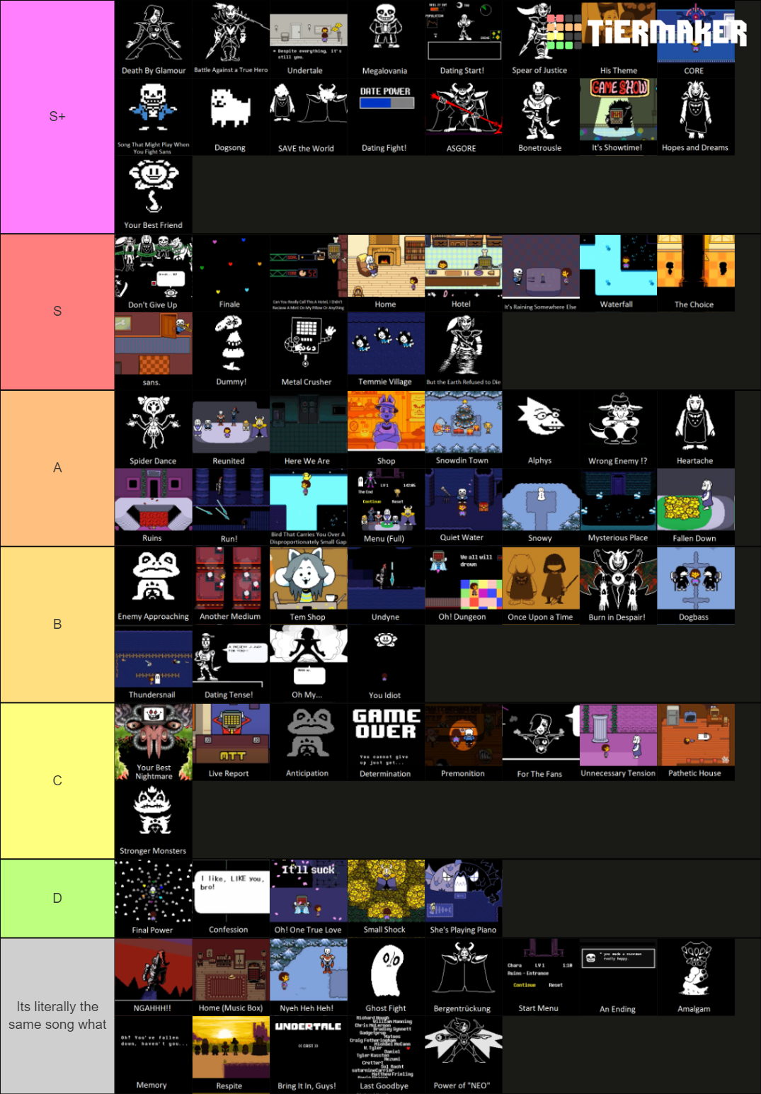 Undertale OST/Songs Tier List (Community Rankings) - TierMaker