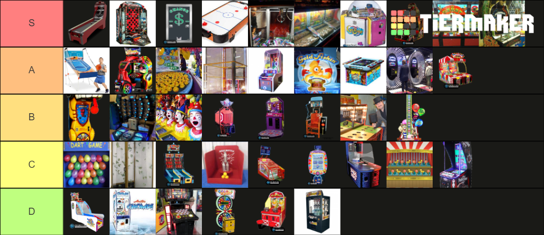 Arcade/Carnival Ticket Games Tier List (Community Rankings) - TierMaker