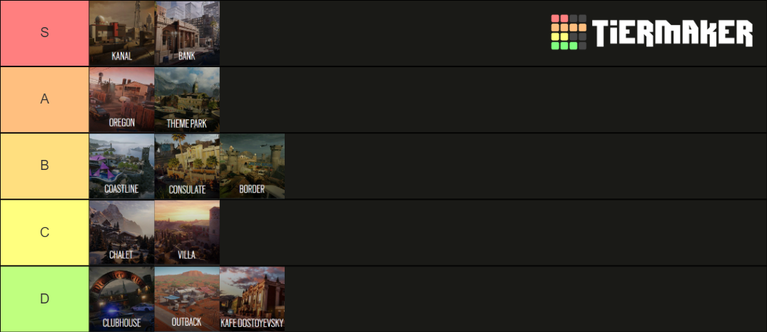R6 Ranked Maps (w/names) Tier List (Community Rankings) - TierMaker