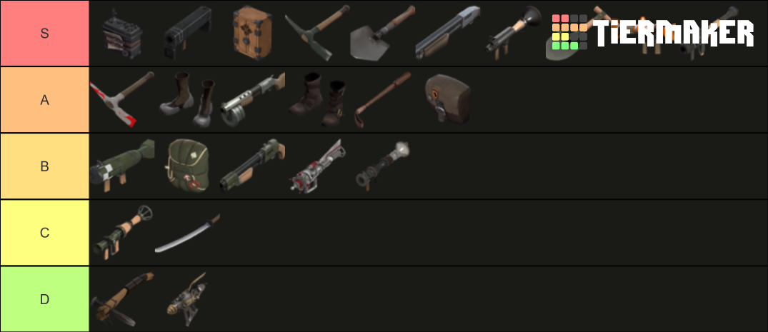Soldier Weapons Tier List (Community Rankings) - TierMaker