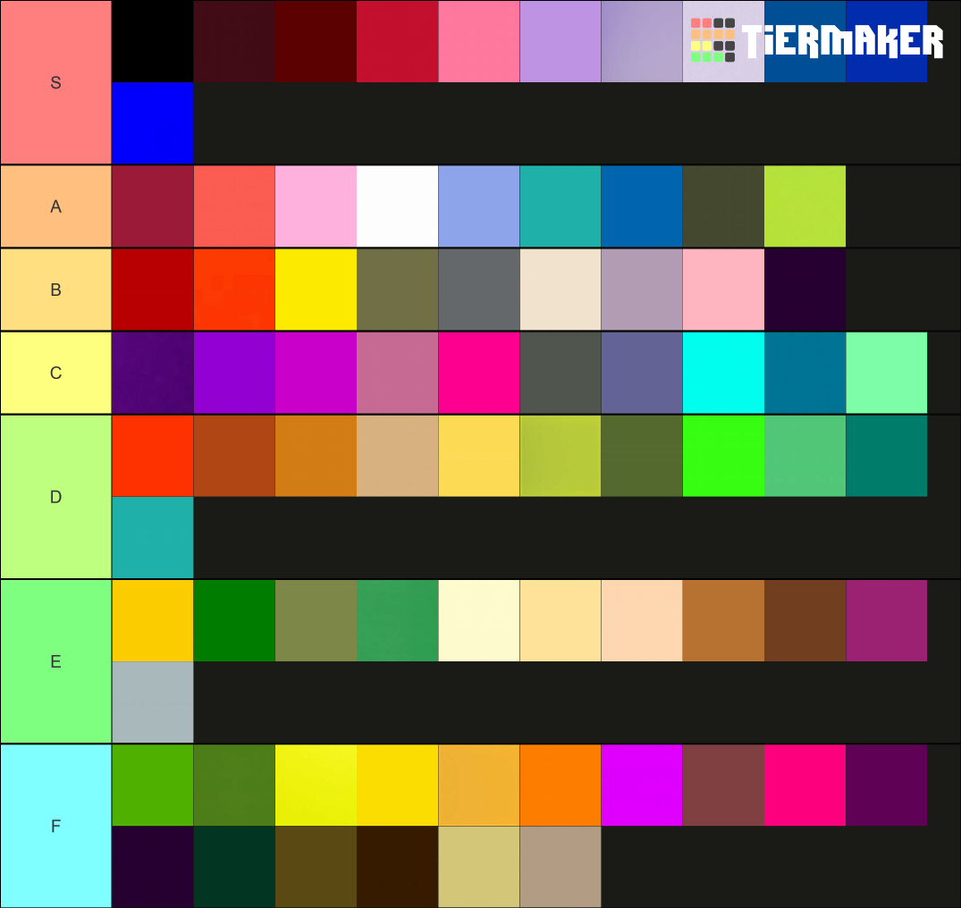 My Colour Tier List (Community Rankings) - TierMaker