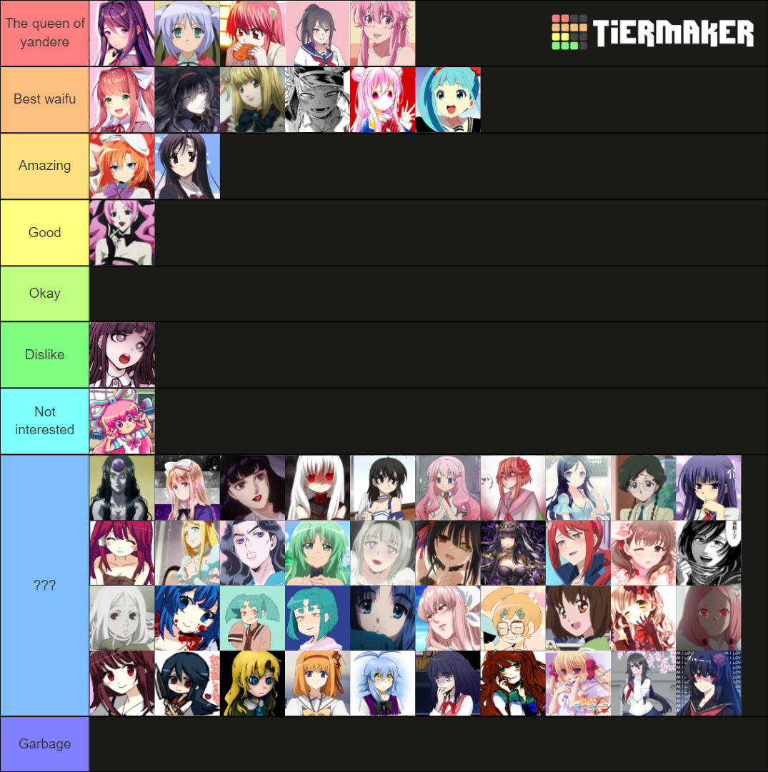 Best Yandere Girls List Tier List (Community Rankings) - TierMaker