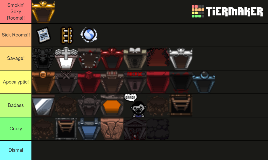 The of all The Binding of Isaac rooms (Rep) Tier List (Community ...