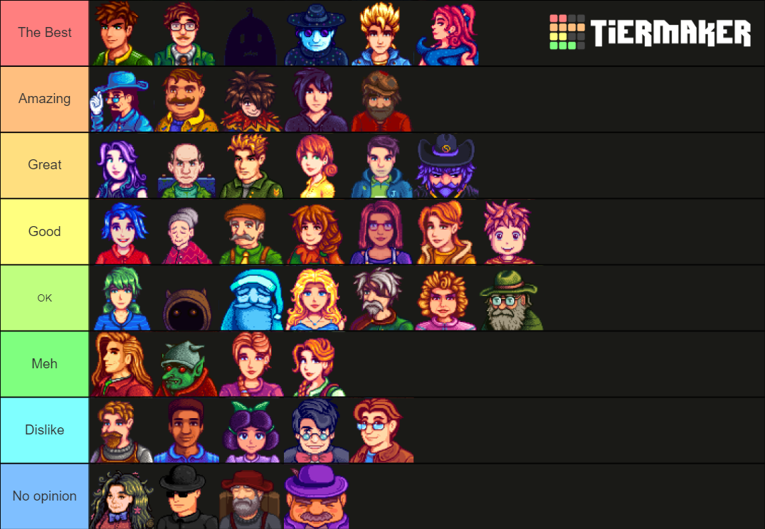 Stardew Valley Characters Tier List (Community Rankings) - TierMaker