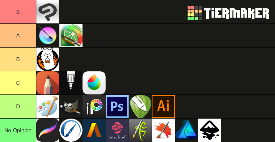 Drawing Program Tier List (Community Rankings) - TierMaker
