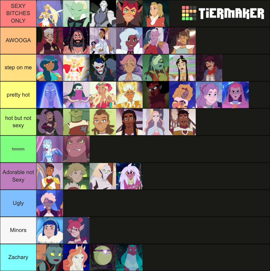 She Ra Characters by Sexiness Tier List (Community Rankings) - TierMaker