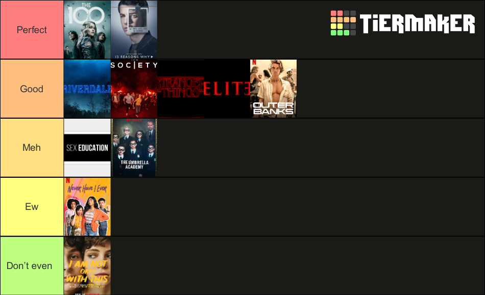 Netflix TV shows (Ranking) Tier List (Community Rankings) - TierMaker