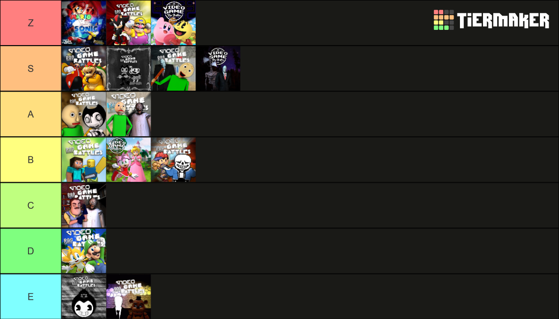 Video Game Rap Battle Tier List (Community Rankings) - TierMaker