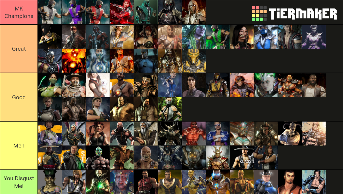 Favorite Mortal Kombat Characters (Updated July 2019) Tier List ...