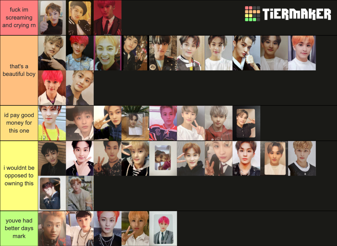nct mark lee album photocards Tier List (Community Rankings) - TierMaker