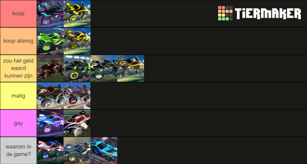 Rocket League Esports Car Tier List (Community Rankings) - TierMaker