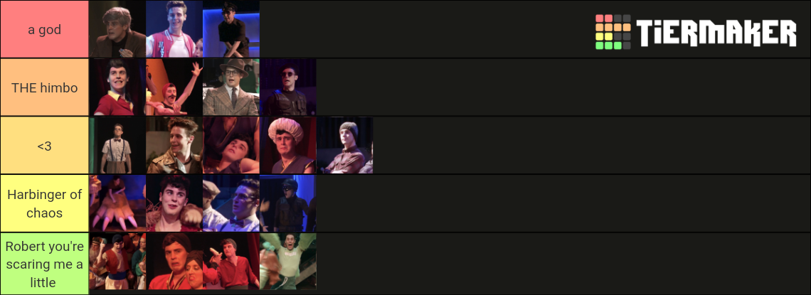 Robert Manion's roles in every starkid show. Tier List (Community ...