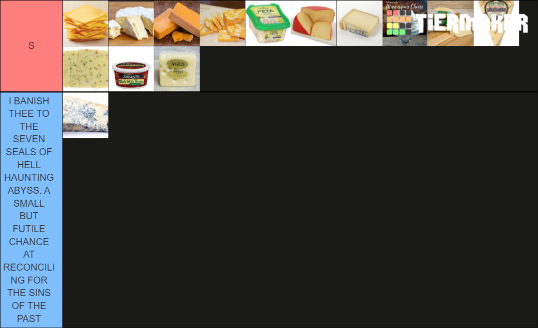 Cheese Tier List (Community Rankings) - TierMaker
