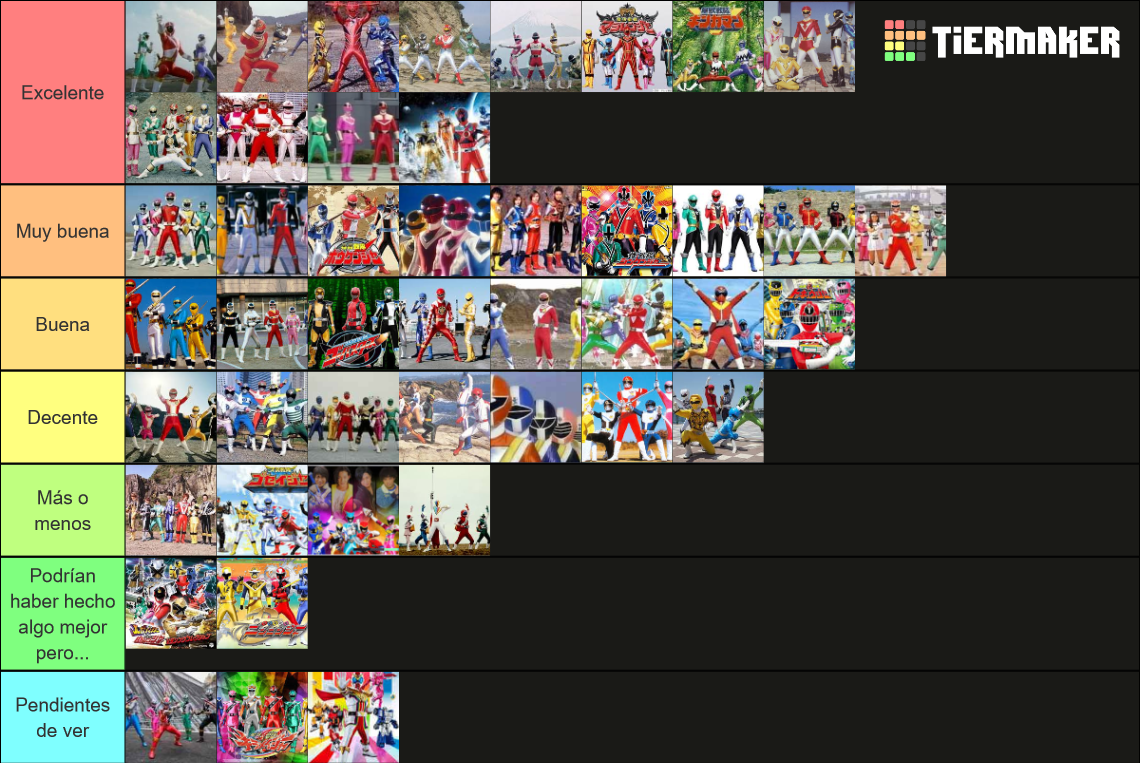 Super sentai 45 Tier List (Community Rankings) - TierMaker