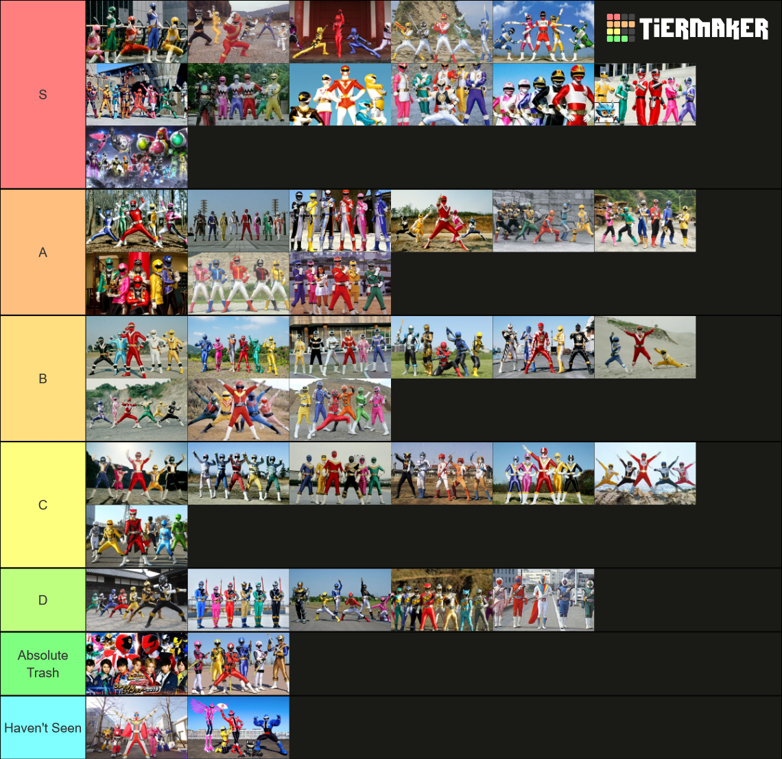 Super Sentai Seasons (1975-Present) Tier List (Community Rankings ...