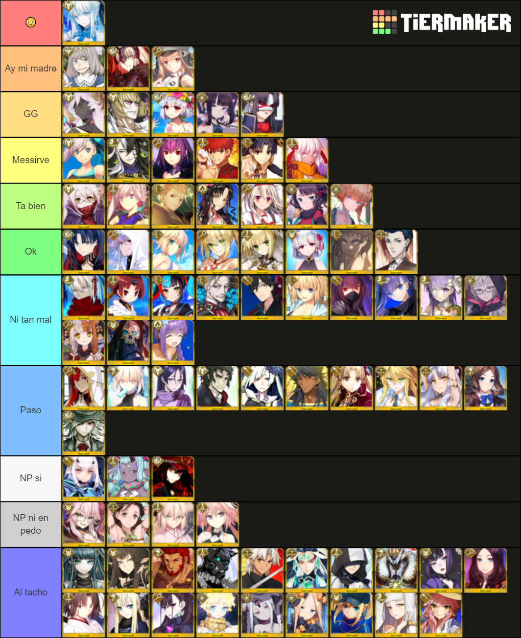 FGO JP - Limited SSR Servants (30/11/2021) Tier List (Community Rankings) - TierMaker