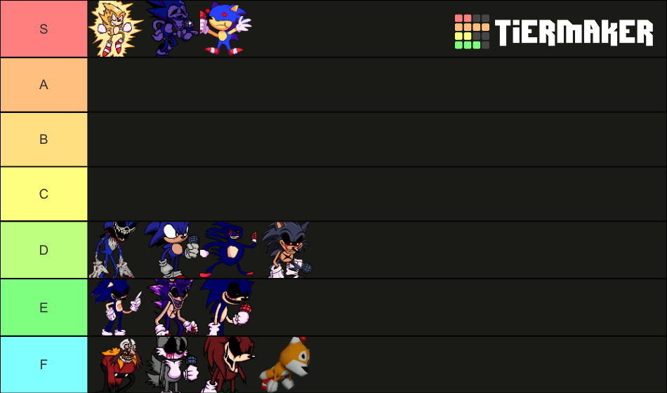Vs Sonic.exe characters Tier List (Community Rankings) - TierMaker