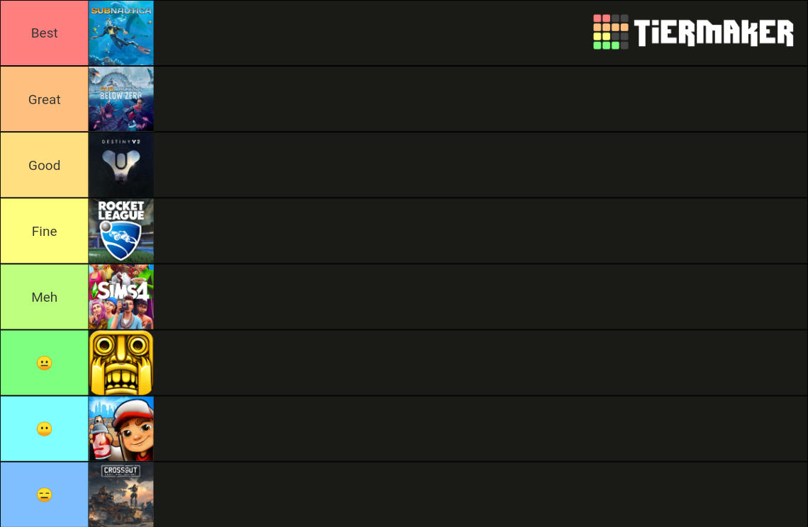 Best Games Tier List (Community Rankings) - TierMaker