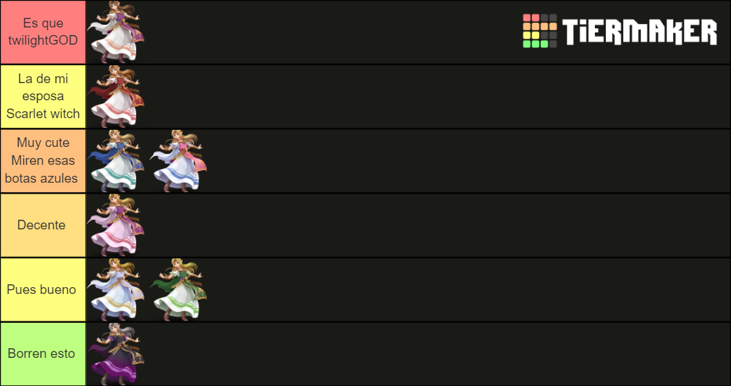 Smash Ultimate Zelda Alts Tier List (Community Rankings) - TierMaker