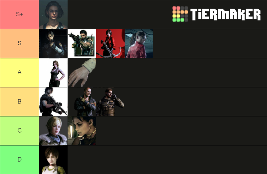 Ranking the Main Resident Evil Protagonists Tier List (Community Rankings) - TierMaker
