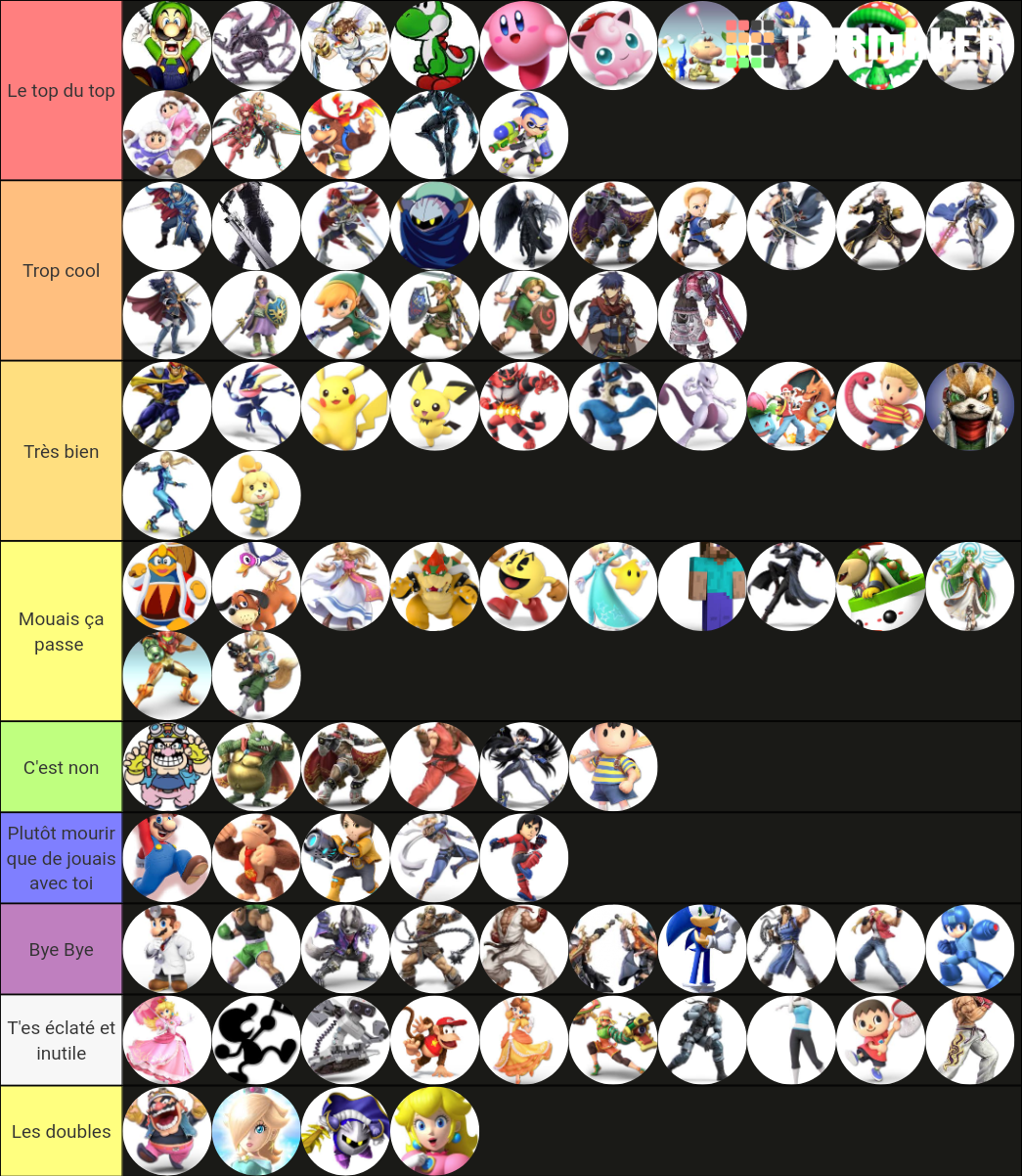 SMASH CHARACTERS Tier List (Community Rankings) - TierMaker