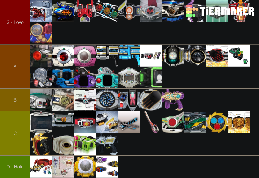 Kamen Rider Heisei Henshin Belt/Driver Tier List (Community Rankings ...