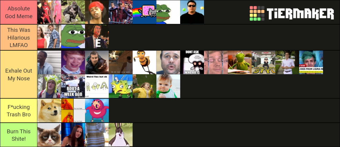 Best Memes Of The Decade Tier List (Community Rankings) - TierMaker