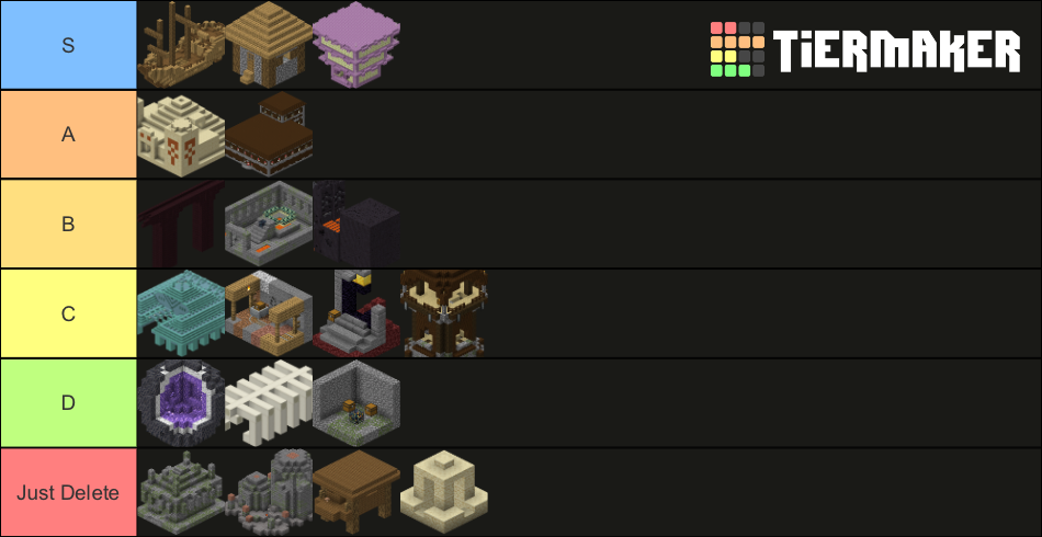 Minecraft Structures Tier List (Community Rankings) - TierMaker
