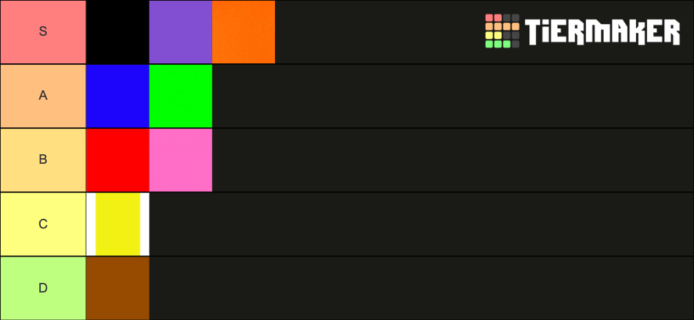 Colours Tierlist Tier List (Community Rankings) - TierMaker