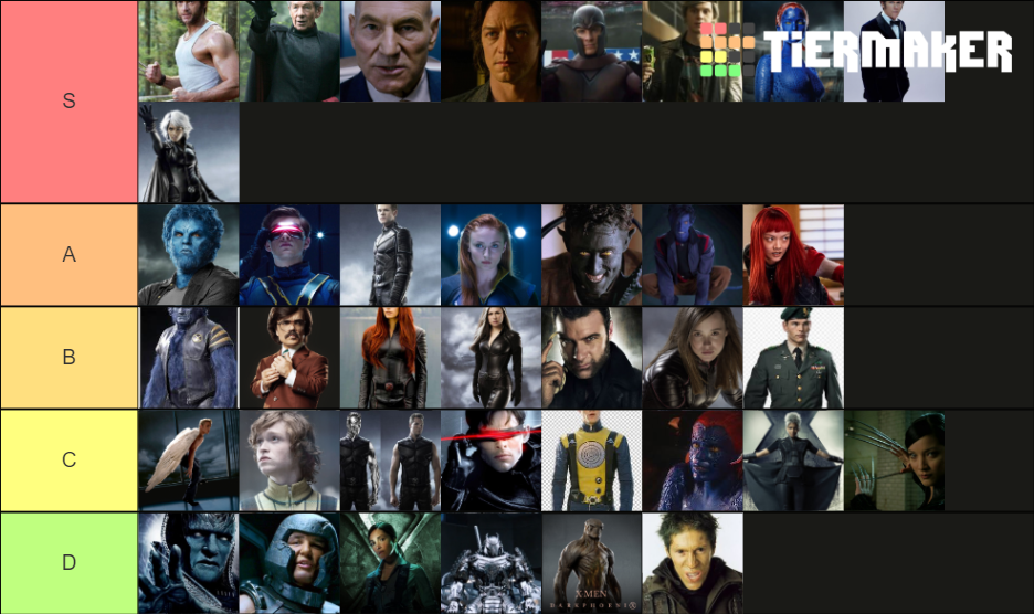 X men characters Tier List (Community Rankings) - TierMaker